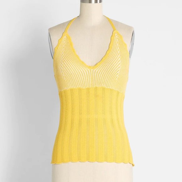 Modcloth | Tops | Modcloth Sun Rays For Days Crochet Halter Tieneck Top ...